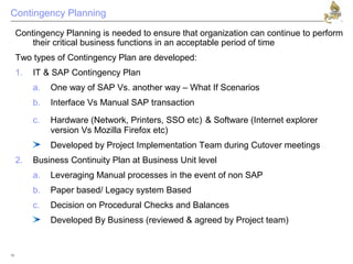 Concepts of cutover planning and management | PPT
