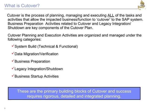 Concepts of cutover planning and management | PPT