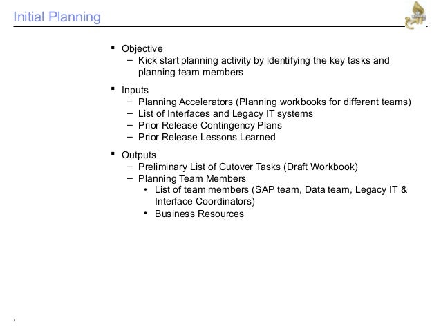 Concepts of cutover planning and management