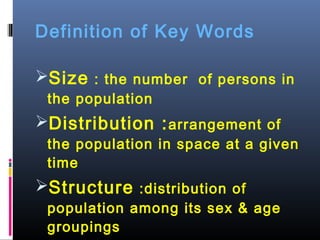 Concepts of demography | PPT