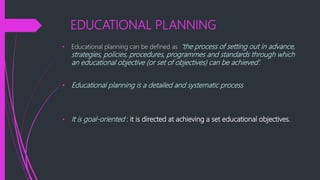 Concepts of educational planning | PPTX