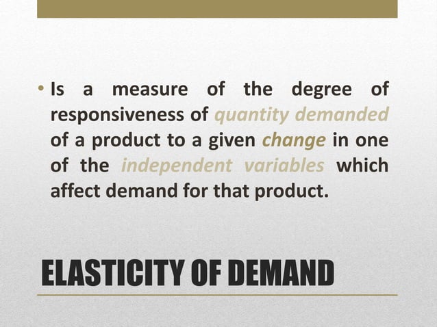 Concepts of elasticity | PPTX