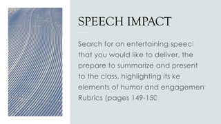 Concepts of Entertaining Speech For English 8 | PPTX