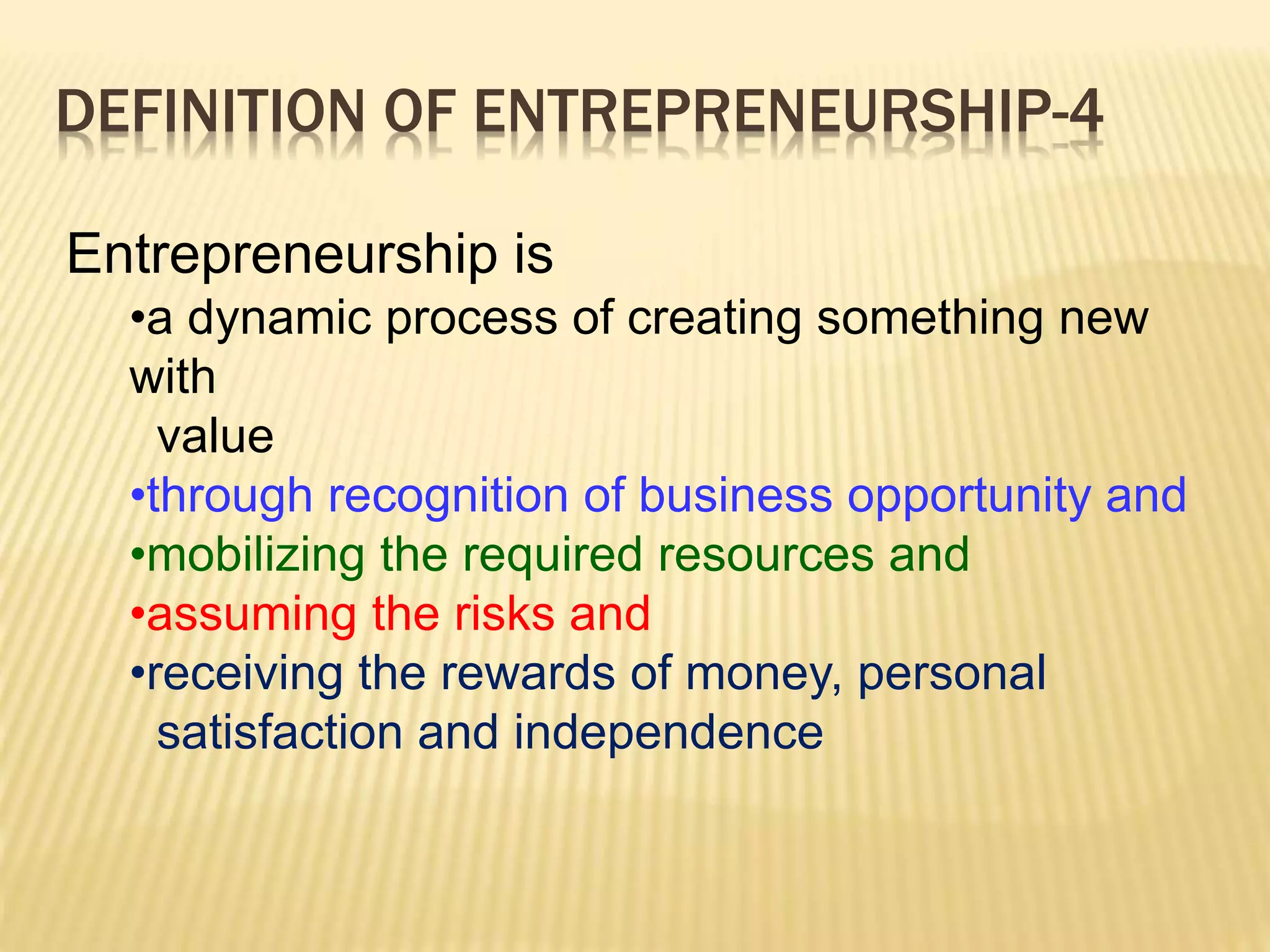 Concepts of entrepreneurship | PPTX