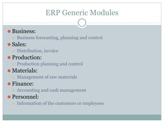 Concepts of erp | PPTX