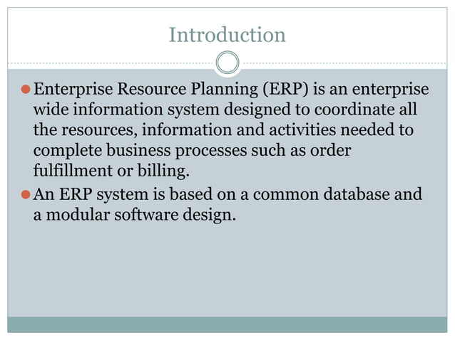 Concepts of erp | PPTX