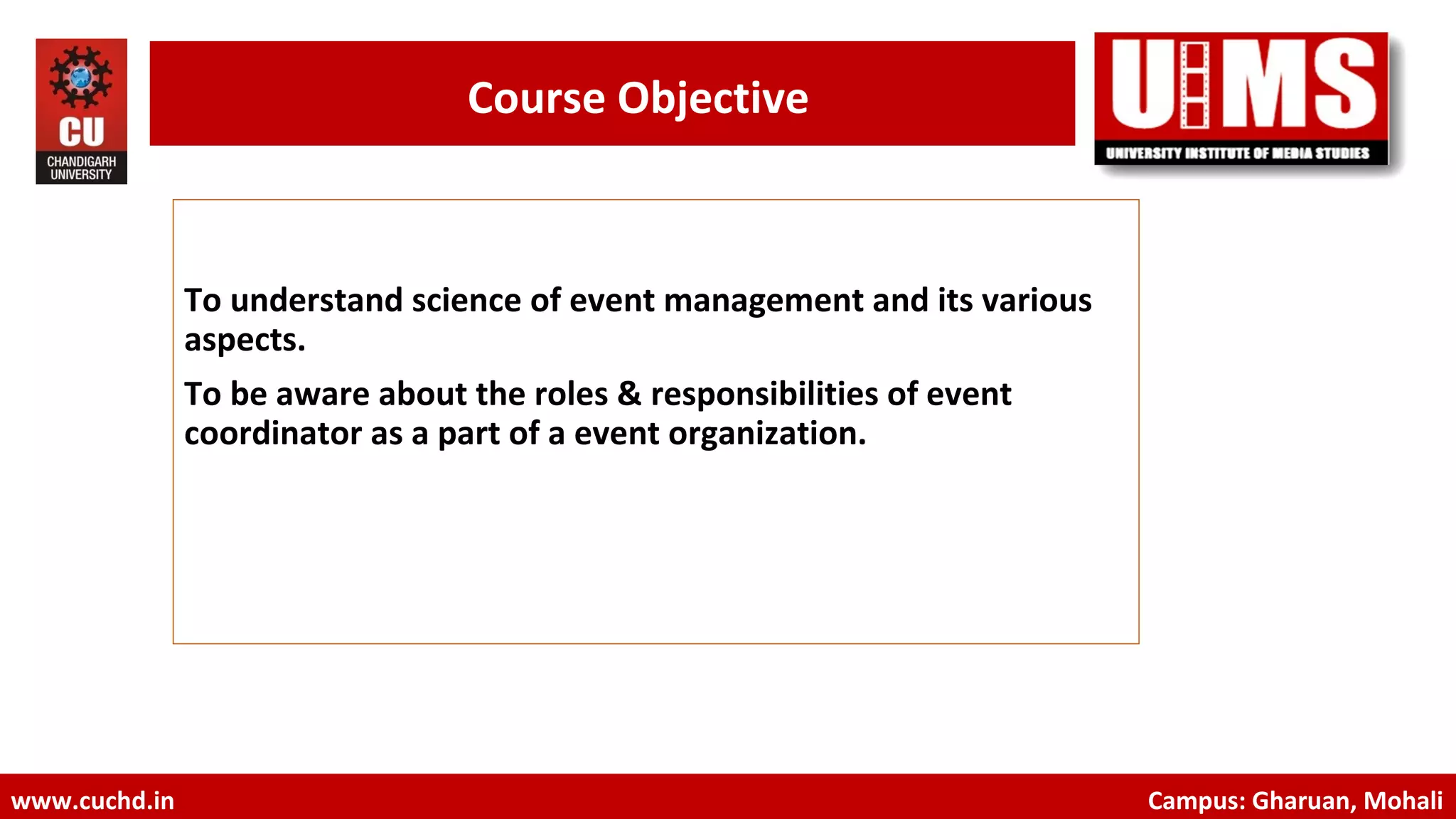 Concepts of event management | PPT