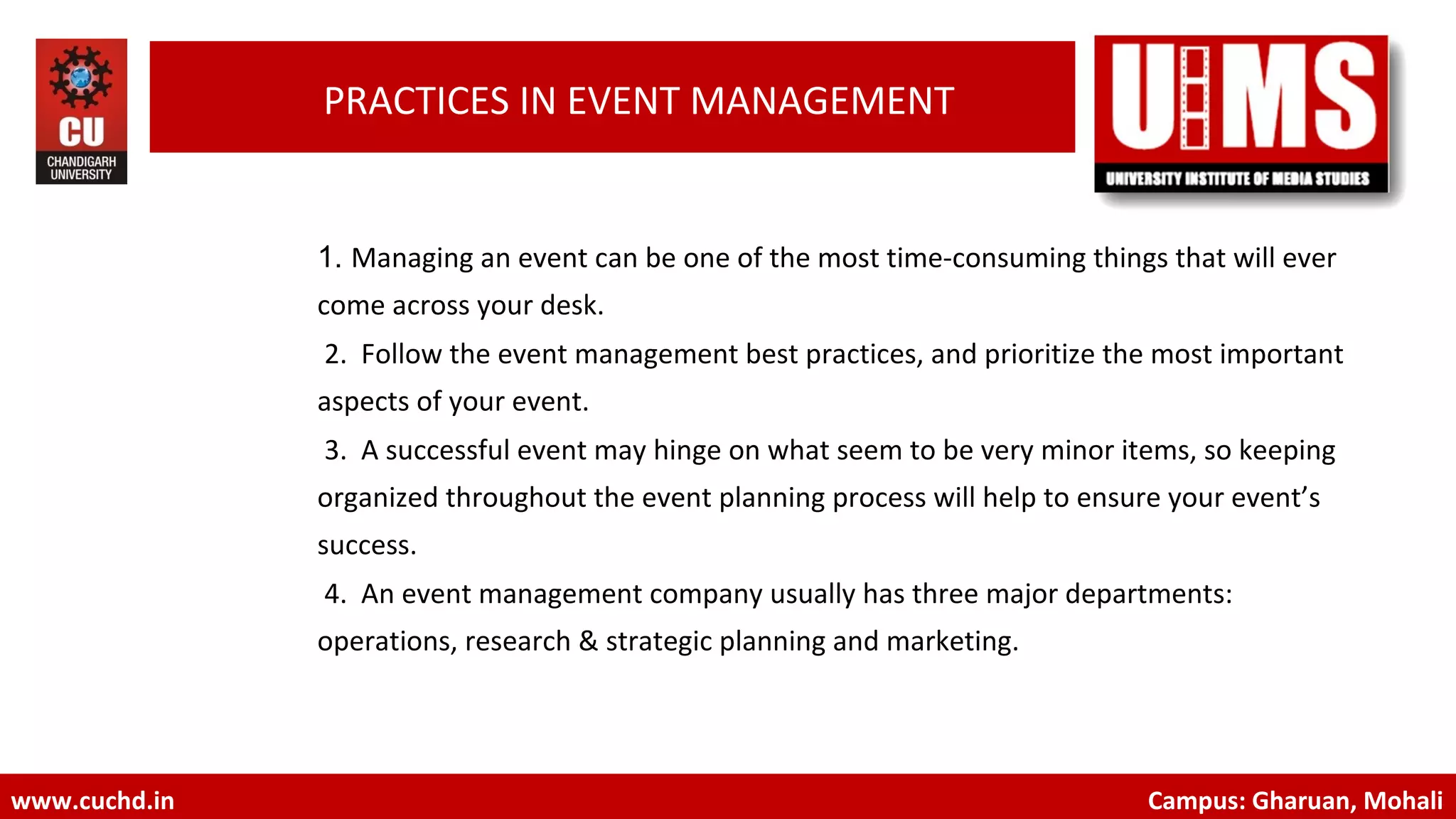 Concepts of event management | PPT