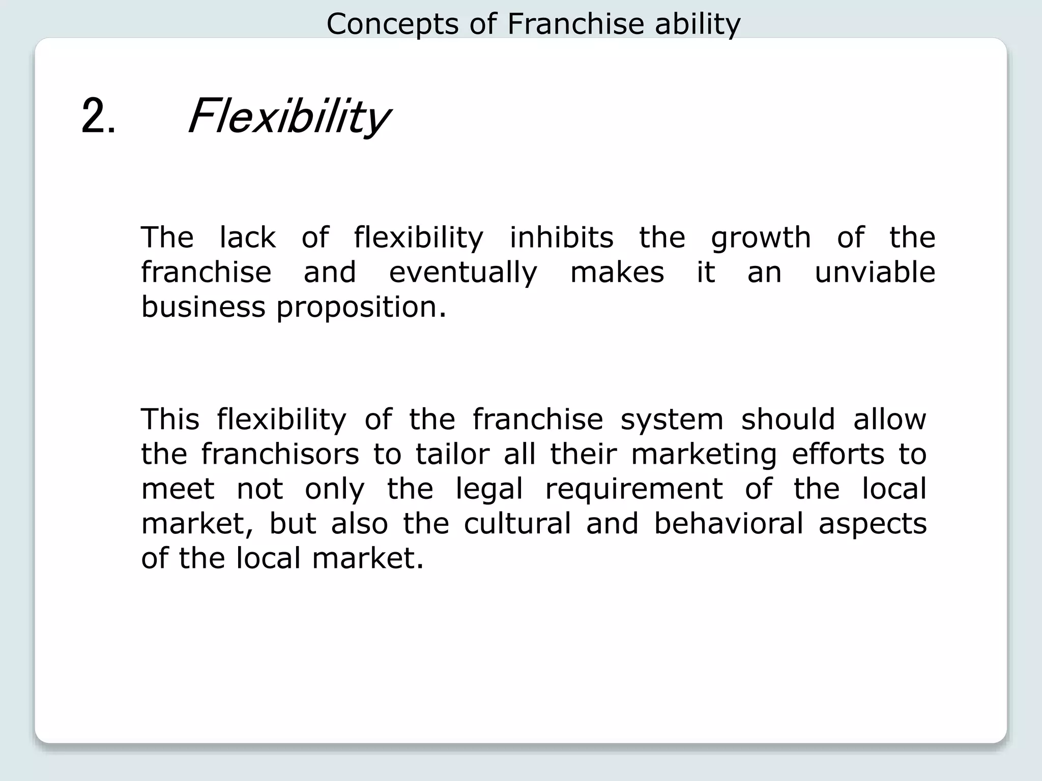 Preparing for Franchising - Concepts of franchise ability | PPTX
