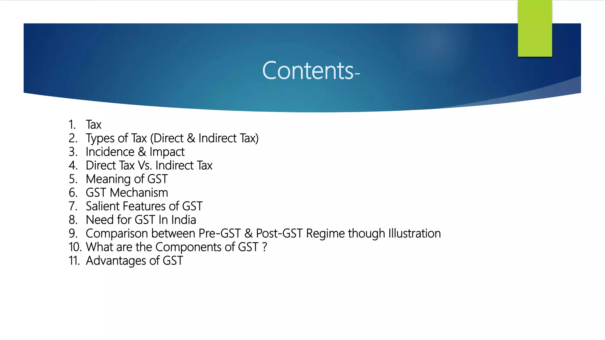 Concepts of GST | PPTX