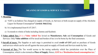 Concepts of GST | PPTX