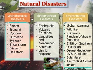 Concepts of hazard, disasters, their classification and types | PPTX