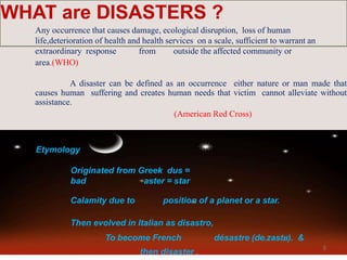 Concepts of hazard, disasters, their classification and types | PPTX