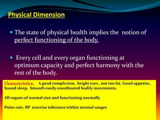 Concepts of health & disease, dimensions, determinants | PPT