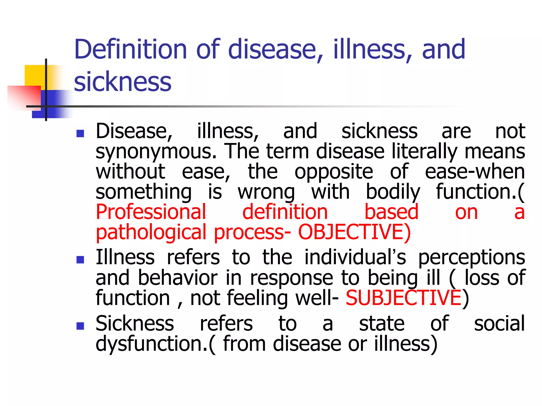 Concepts of health and disease | PPT
