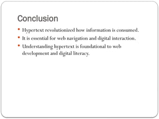 Understanding the Core Concepts of Hypertext | PPTX