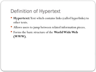 Understanding the Core Concepts of Hypertext | PPTX