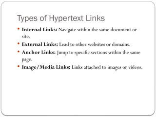 Understanding the Core Concepts of Hypertext | PPTX