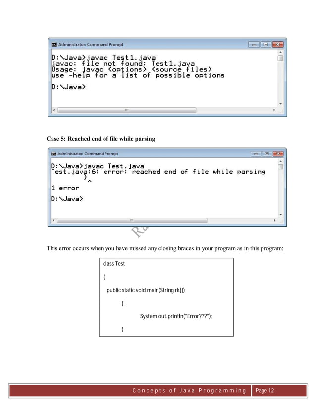 Common Programming Errors by Beginners in Java | PDF Common Programming Errors by Beginners in Java | PDF