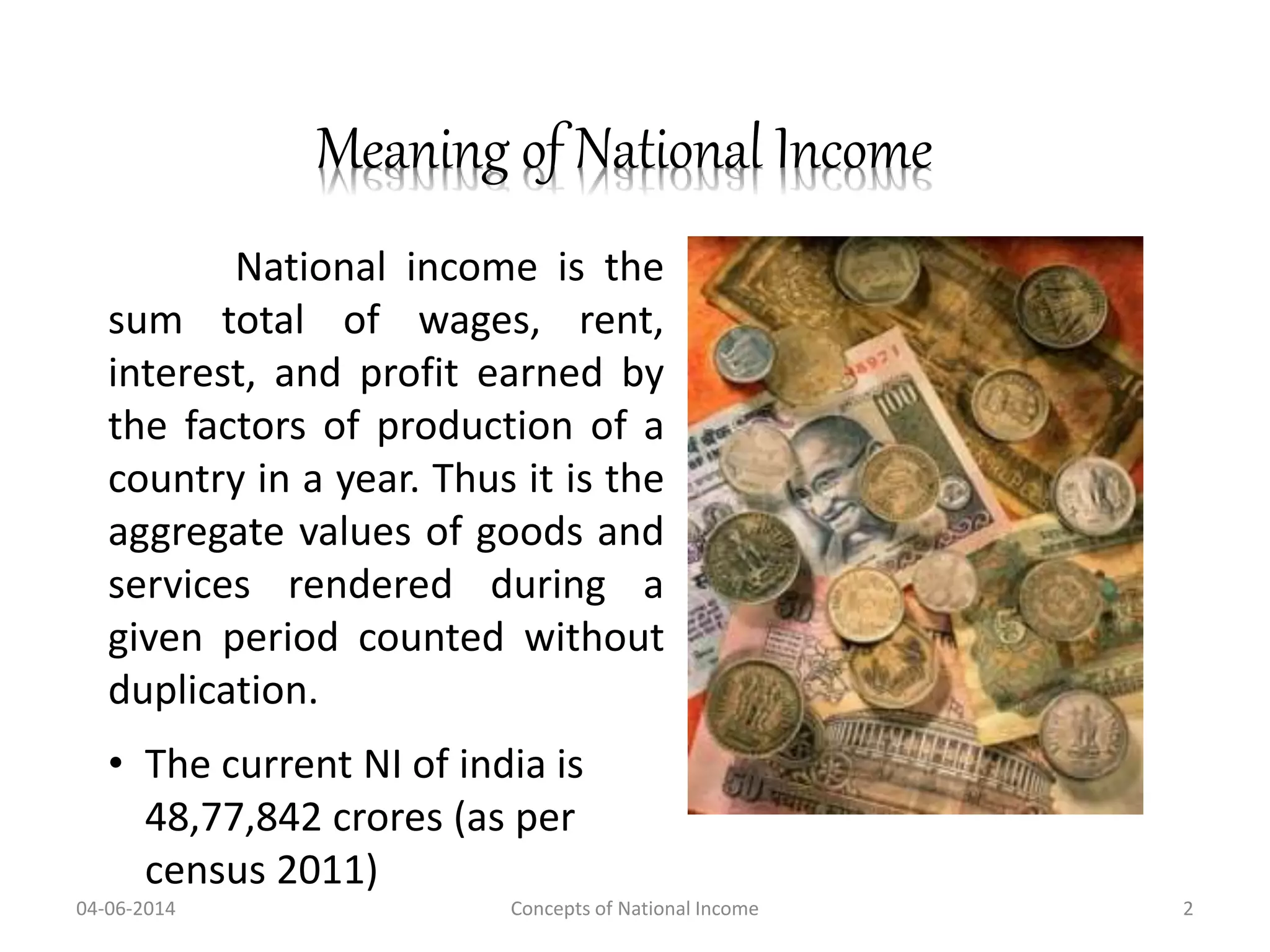 Concepts of national income | PPTX