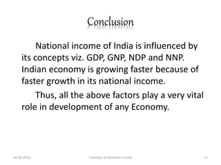 Concepts of national income | PPTX