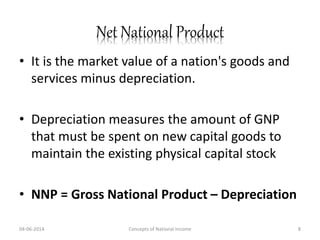 Concepts of national income | PPTX