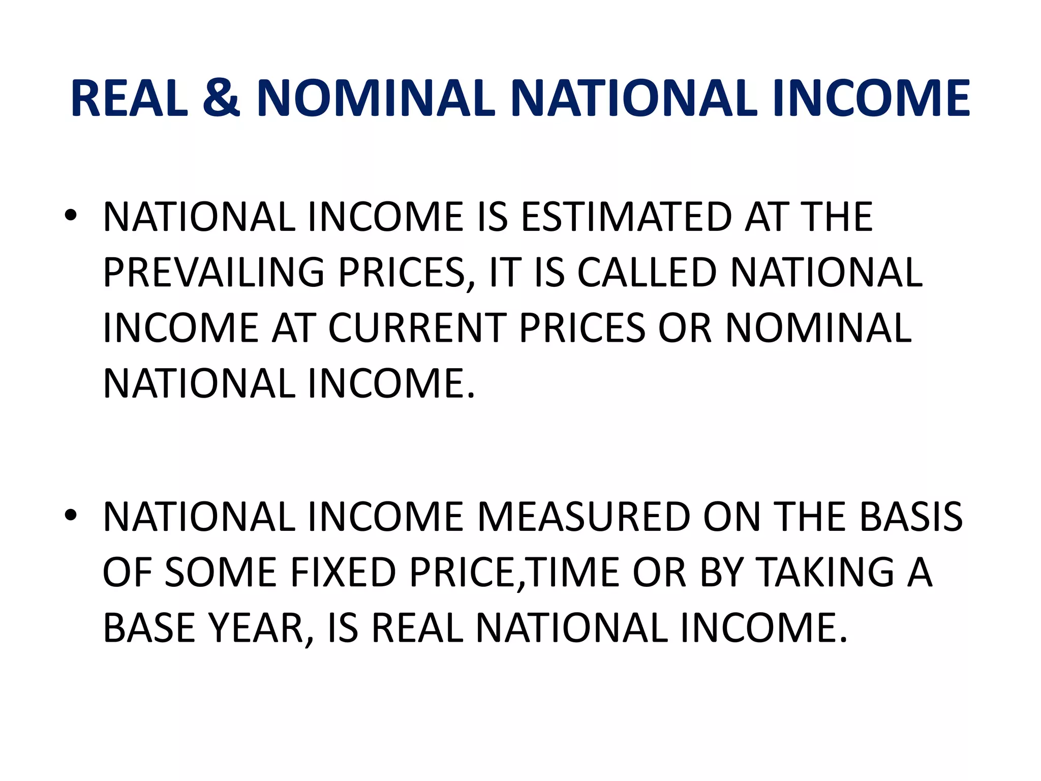 Concepts of NATIONAL INCOME | PPTX