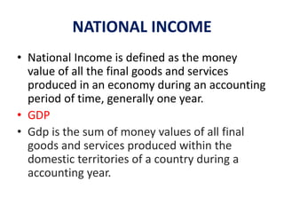 Concepts of NATIONAL INCOME | PPTX
