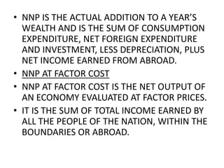 Concepts of NATIONAL INCOME | PPTX