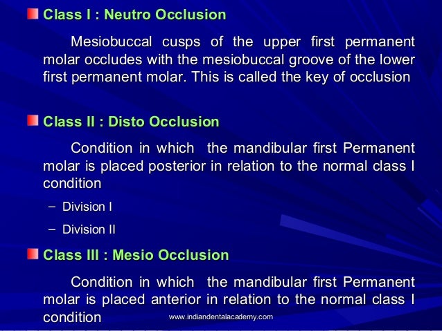 Concepts of occlusion