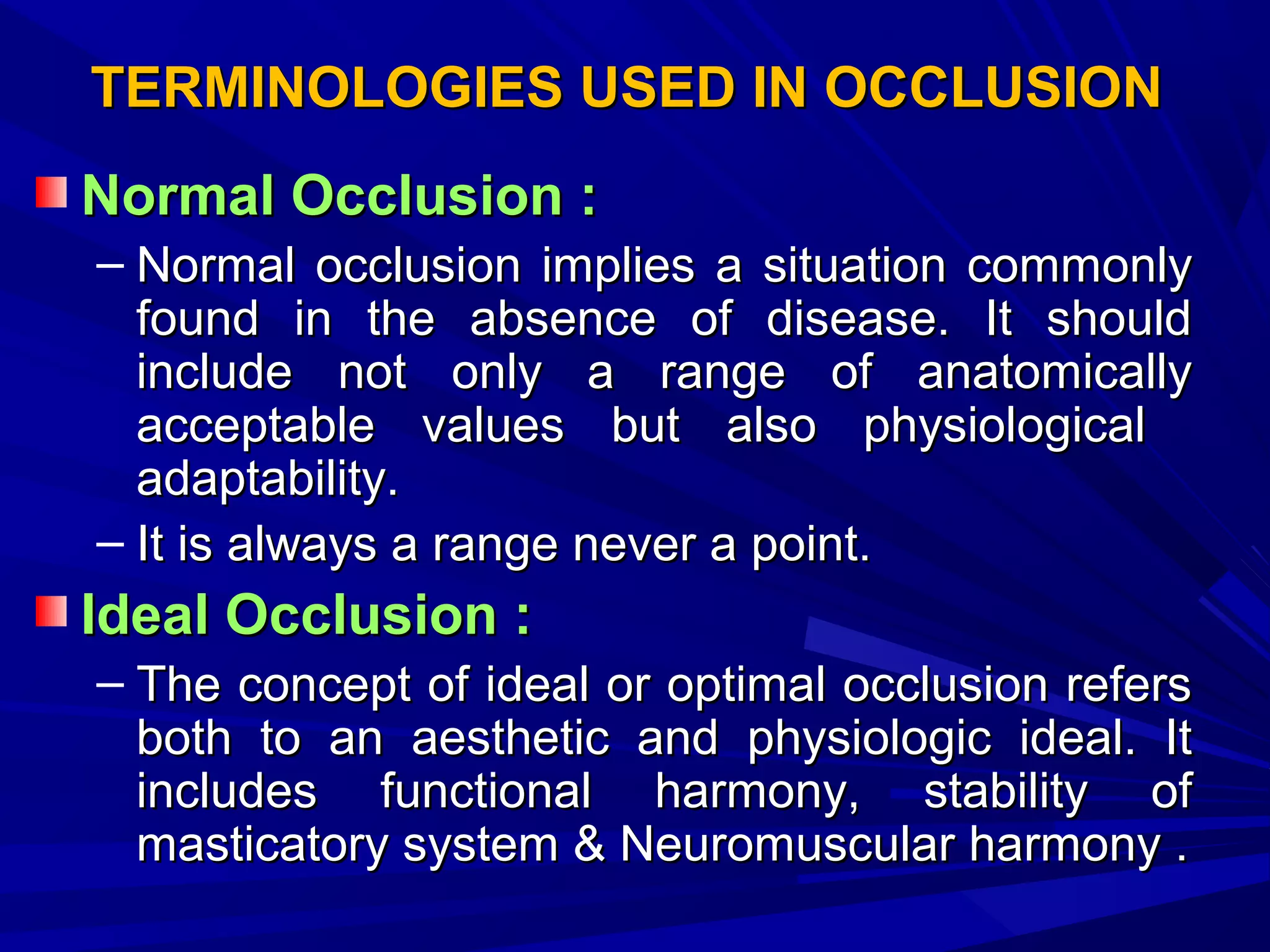 Concepts of dental occlusion and importance of six keys of occlusion in ...
