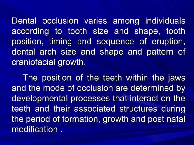 Concepts of dental occlusion and importance of six keys of occlusion in ...