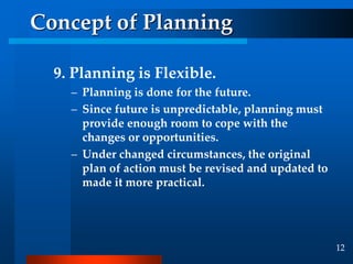 Concepts of planning and control in management | PPTX
