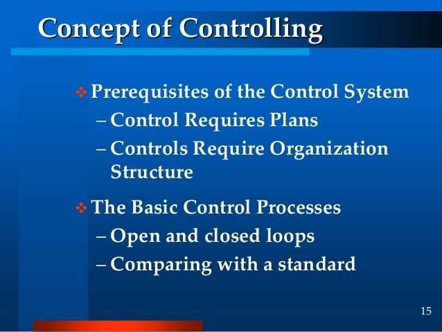 Concepts of planning and control in management