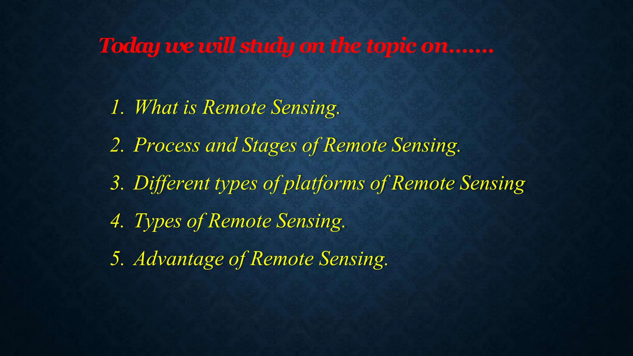 Concepts of Remote Sensing: Process and Stages of Remote Sensing ...