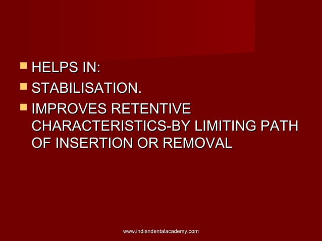 Concepts of rpi and indirect retainers copy | PPT