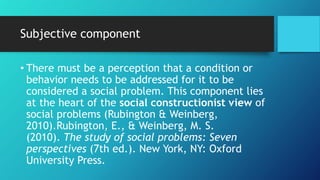 Concepts of Social Problem in foundations of social studies | PPTX