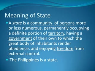 Concepts of state and government | PPTX