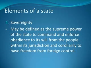 Concepts of state and government | PPTX