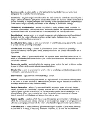 Concepts of state and government | DOCX