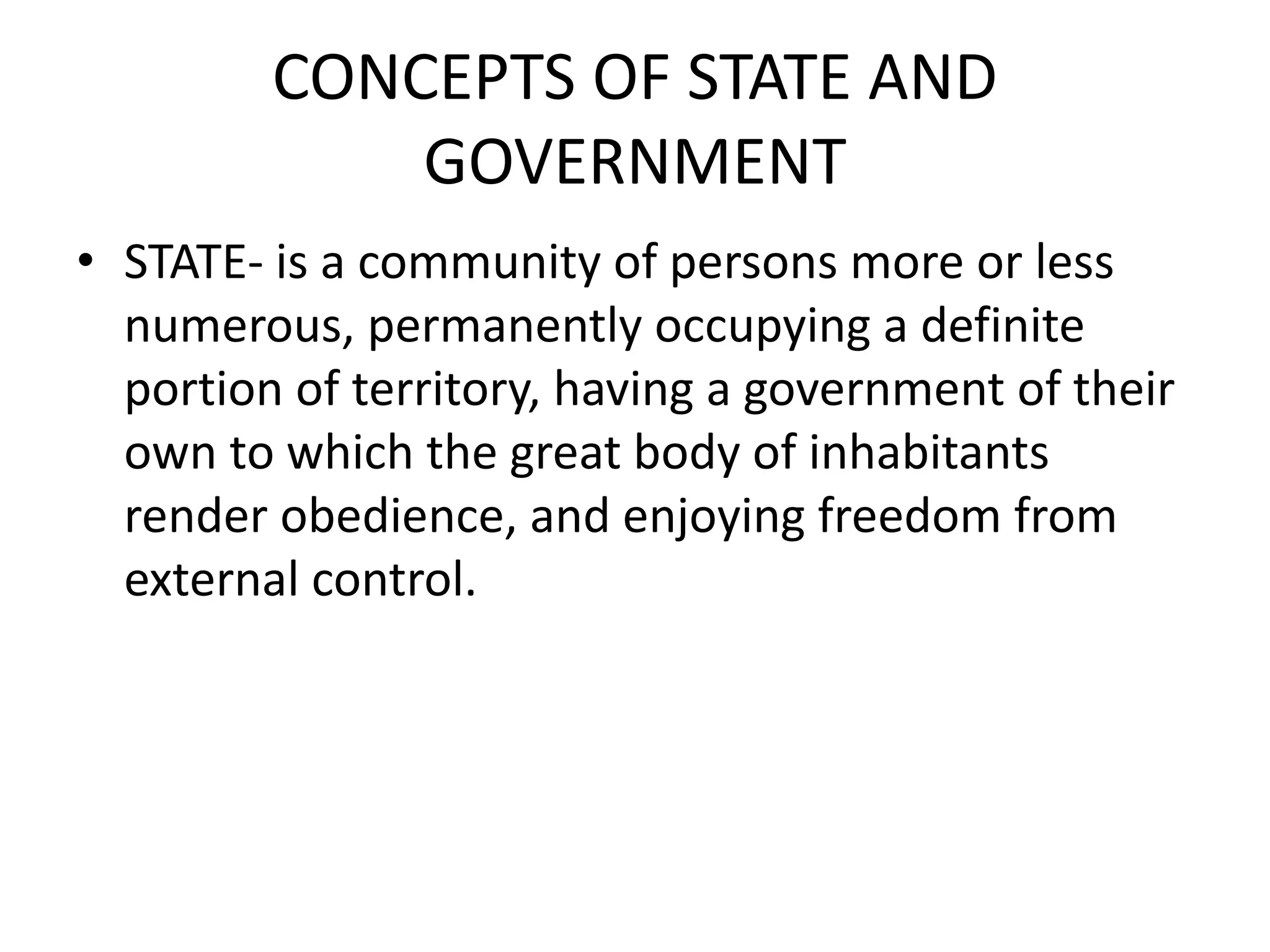Concepts of state and government | PPTX