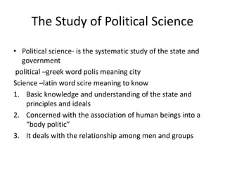 Concepts of state and government | PPTX