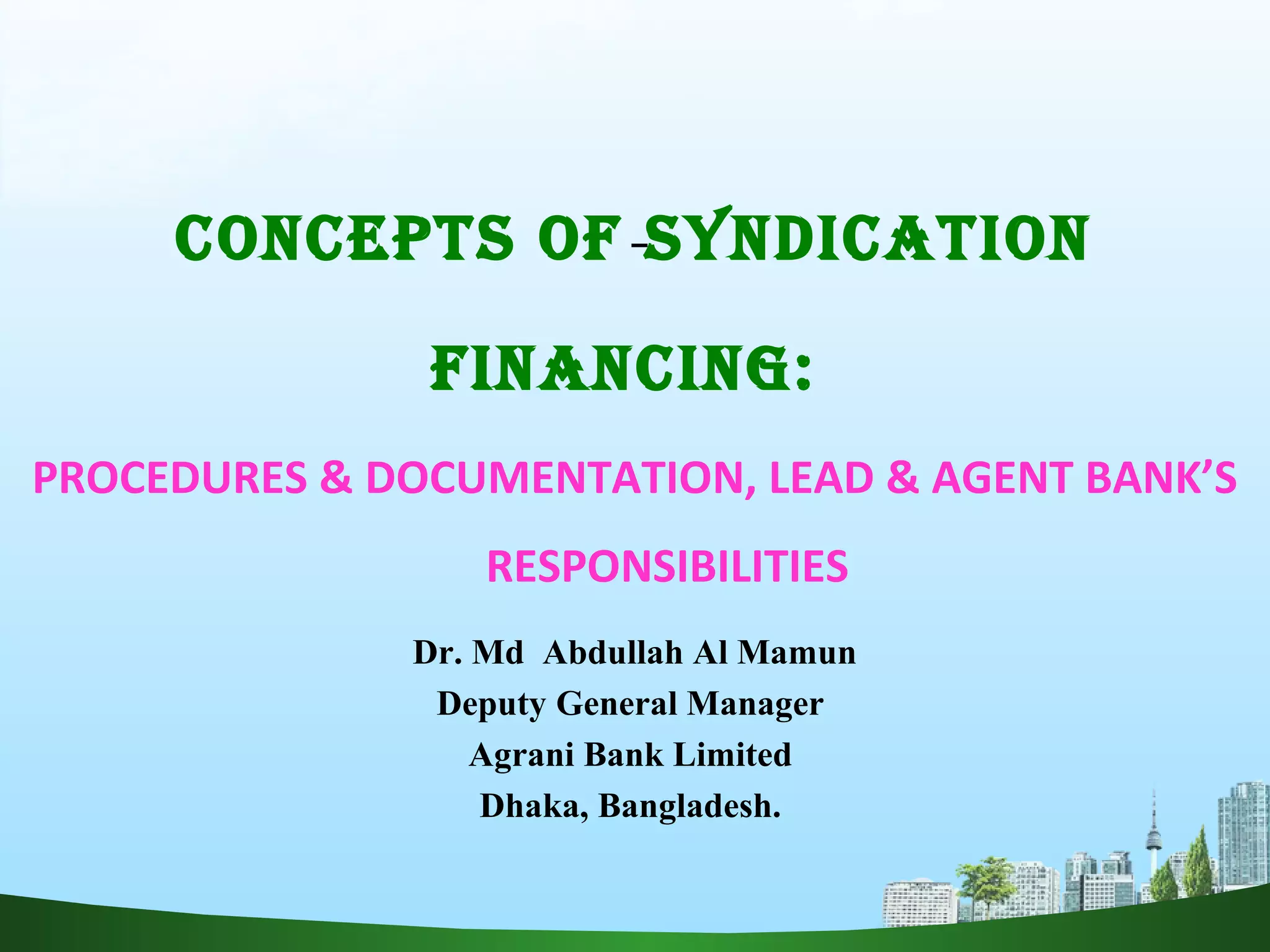 Concepts of syndication | PPT