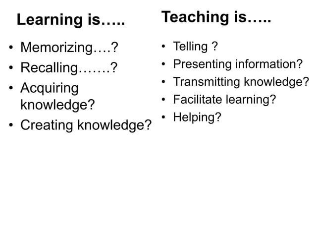 Concepts of teaching and learning | PPTX