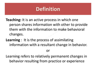 CONCEPTS OF TEACHING AND LEARNING Fon,Educational Platform.pptx