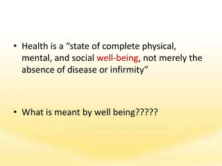 Concepts of wellness and well being | PPTX