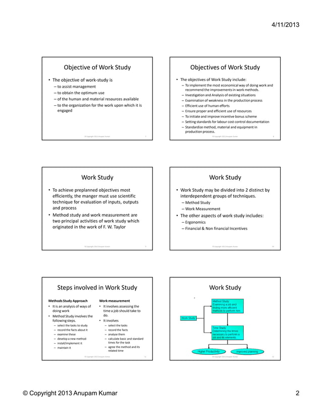 Concepts of work study | PDF