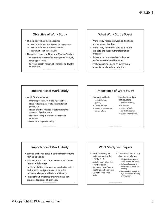 Concepts of work study | PDF