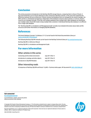 Concepts of NonStop SQL/MX: Part 4 - Storage. | PDF