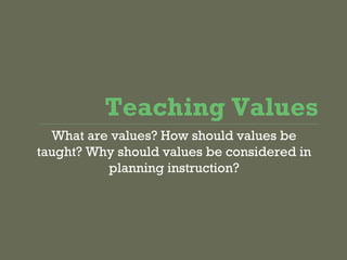 Concepts, skill and values | PPT
